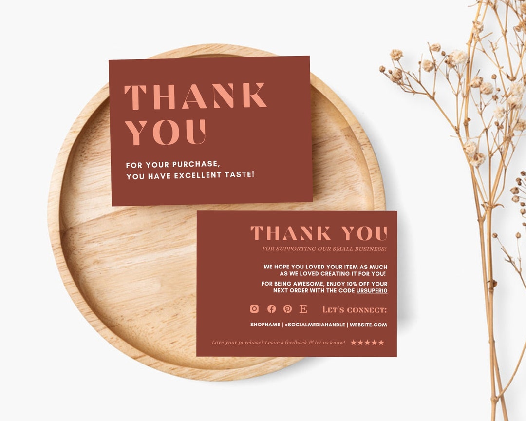 EDITABLE Maroon Business Thank You Card Printable, Modern Thanks for ...