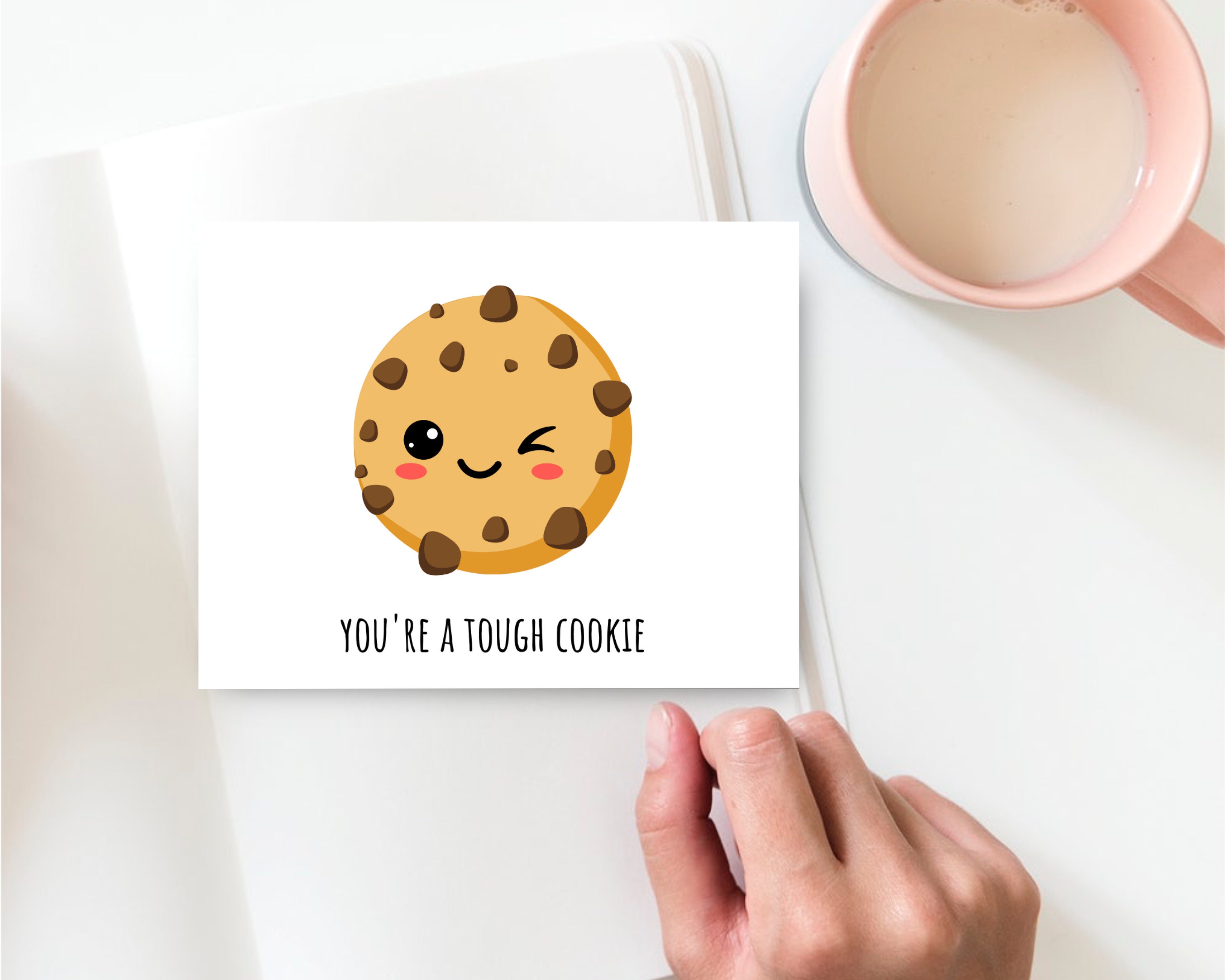 Friendship Food Pun Printable Cards, Tough Cookie, I Like You A Latte ...