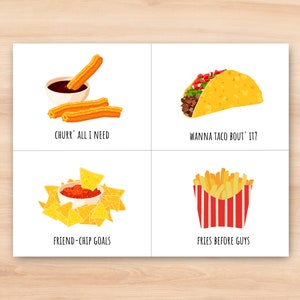 Food Pun Printable Greeting Card, Taco Bout It, Churr All I Need, Fries ...