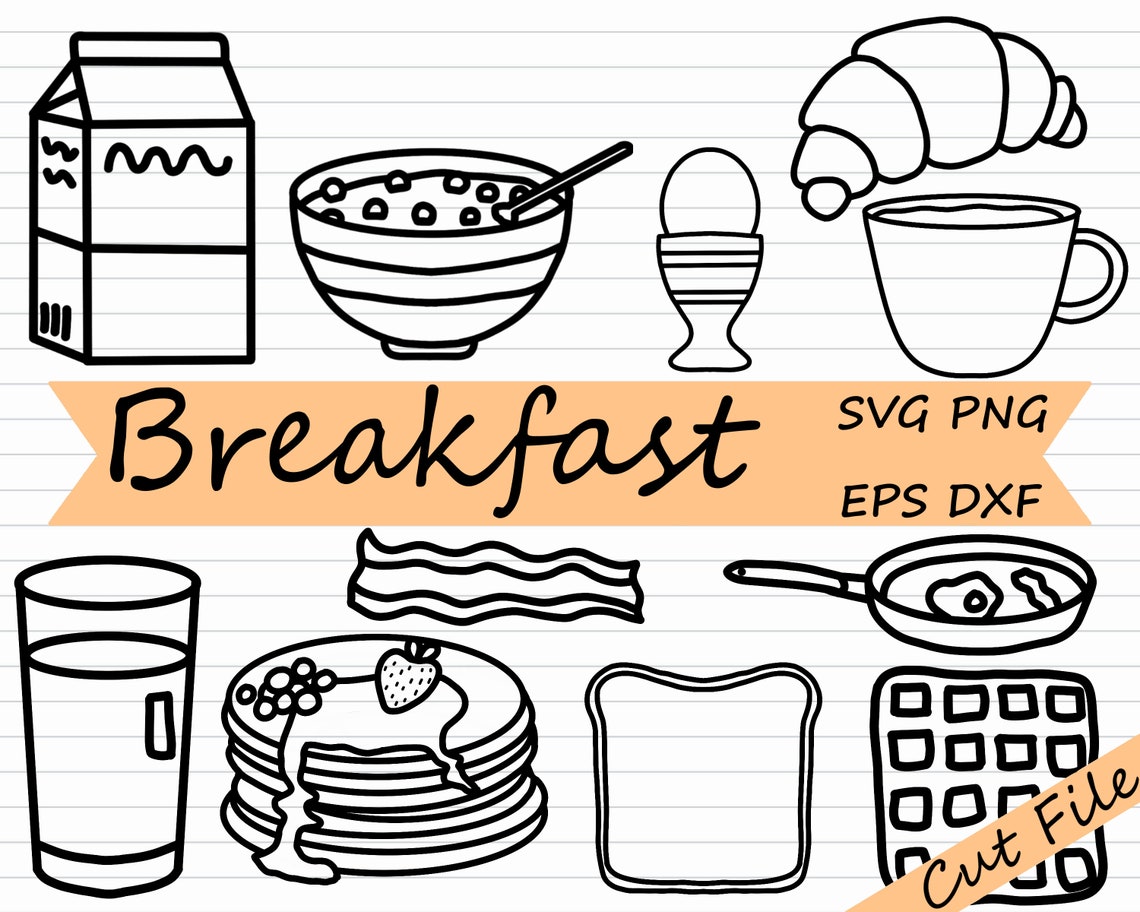 Breakfast Clipart Breakfast SVG Brunch Clip Art Breakfast | Etsy