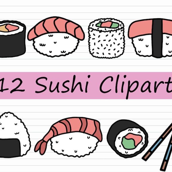 Sushi Clipart - Etsy