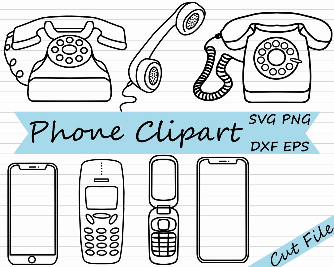 Telephone SVG Bundle - Cell Phone SVG, Phone Clipart, Mobile Cut File ...