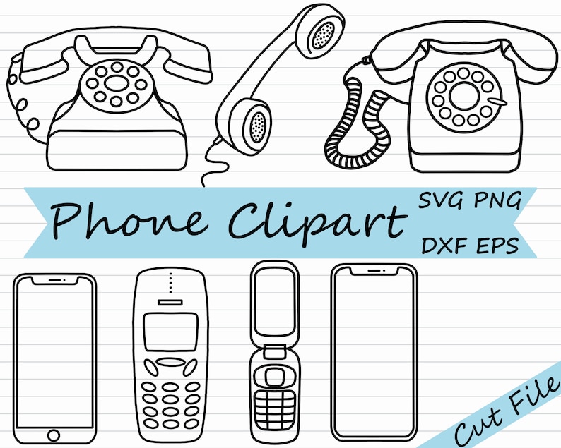 Telephone SVG Bundle Cell Phone SVG Phone Clipart Mobile | Etsy