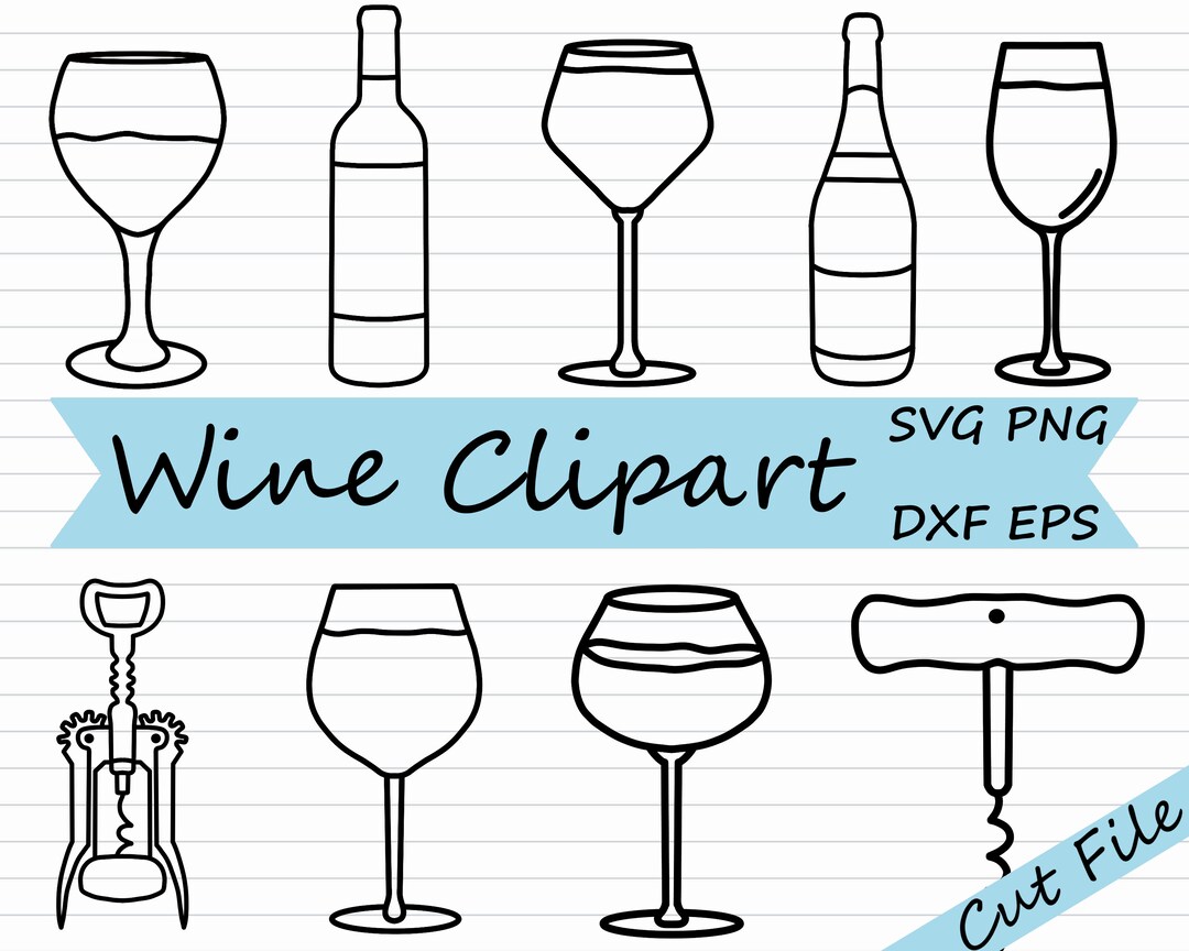 Wine Glass Svg Wine Bottle Svg Wine Lover Clipart Wine Silhouette