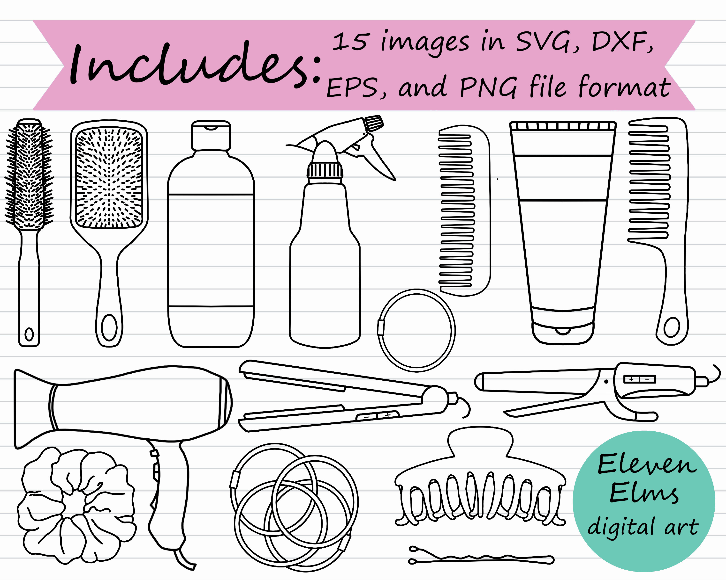 Hair Care Accessory SVG - Hair Styling Clipart, Hair Dryer SVG, Hair ...