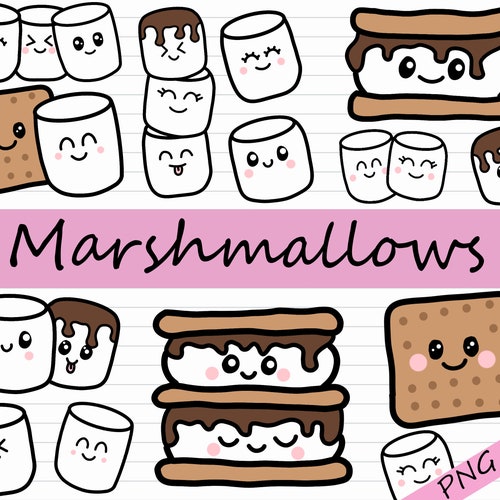 Kawaii Smores Clipart Cute Kawaii S'mores Camping SVG - Etsy