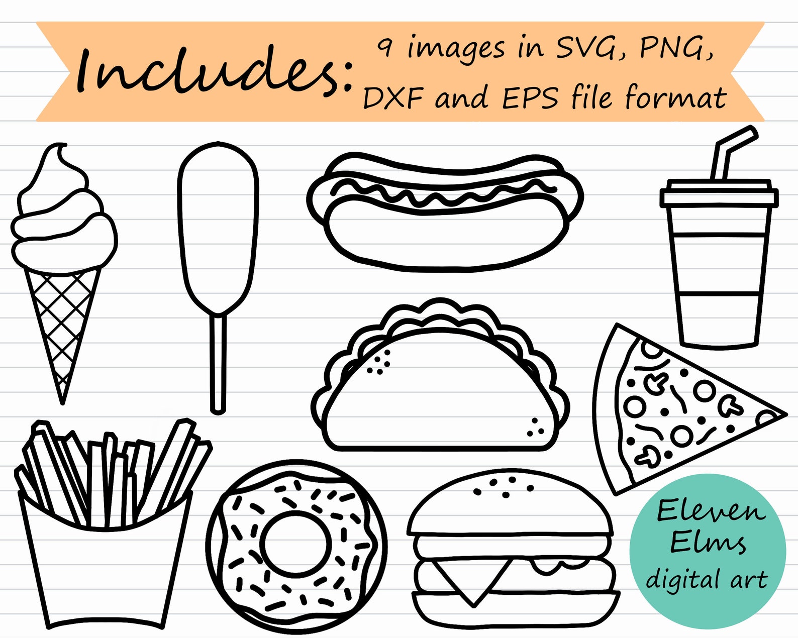 Fast Food SVG - Fries SVG, Hot Dog SVG, Cricut, Cut File, Silhouette ...