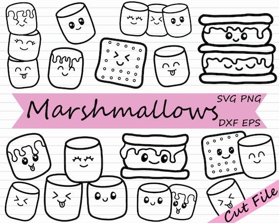 Marshmallow SVG Smores Clipart Smore SVG Marshmallow - Etsy Canada