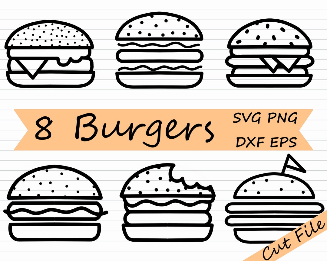 Burger SVG Burgers SVG Bundle Hamburger Clipart - Etsy