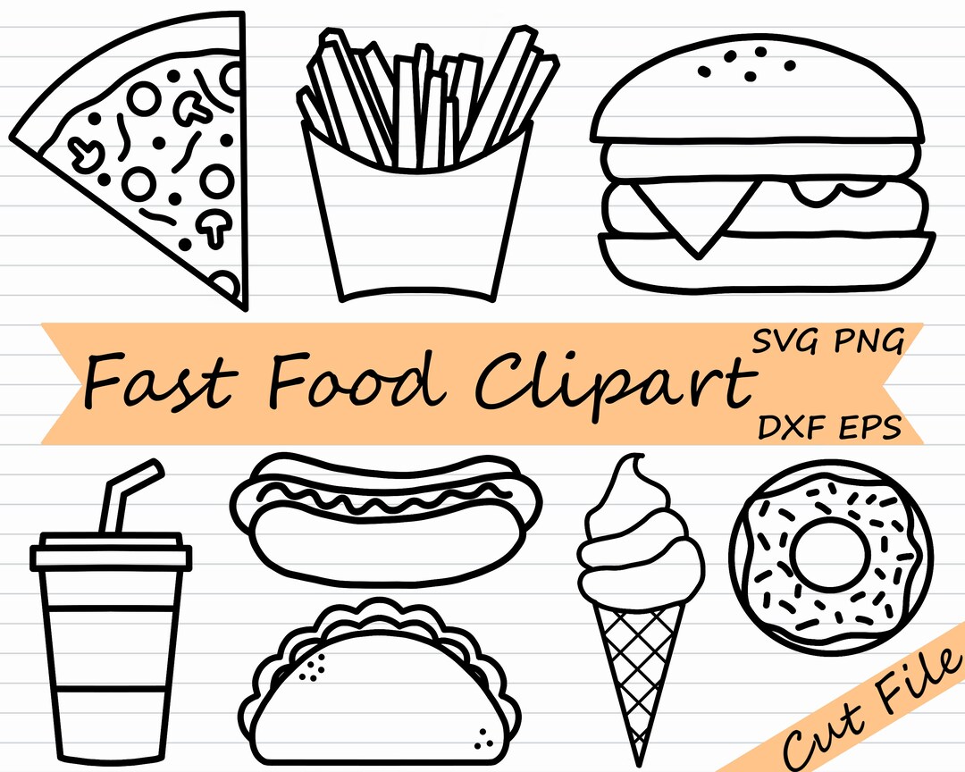 Fast Food SVG - Fries SVG, Hot Dog SVG, Cricut, Cut File, Silhouette ...