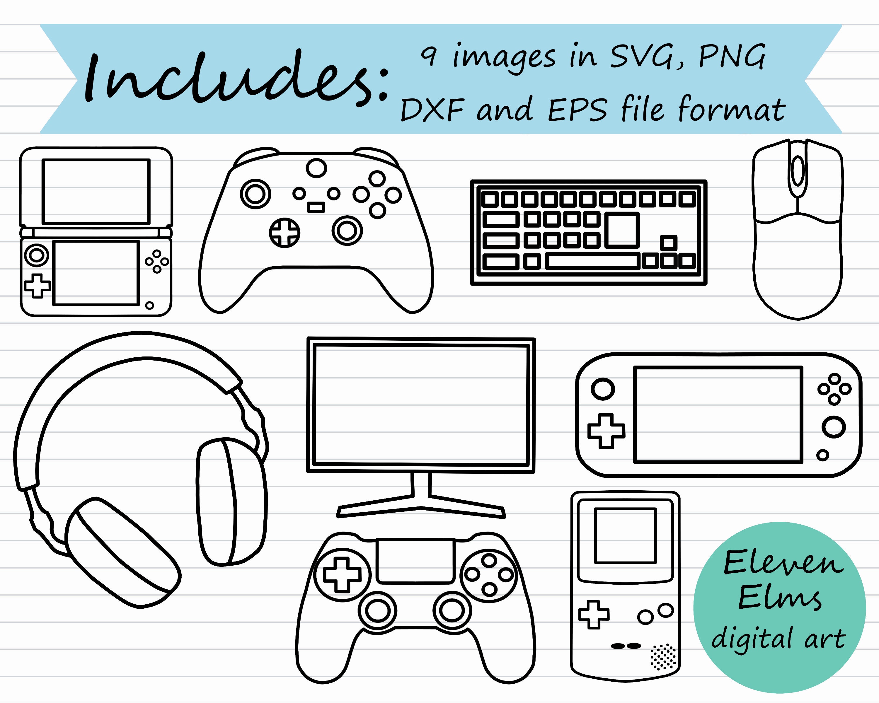 Video Game Clipart Black And White