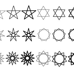 Pentagon Star Clipart Star SVG Bundle Polygon Star Clipart | Etsy