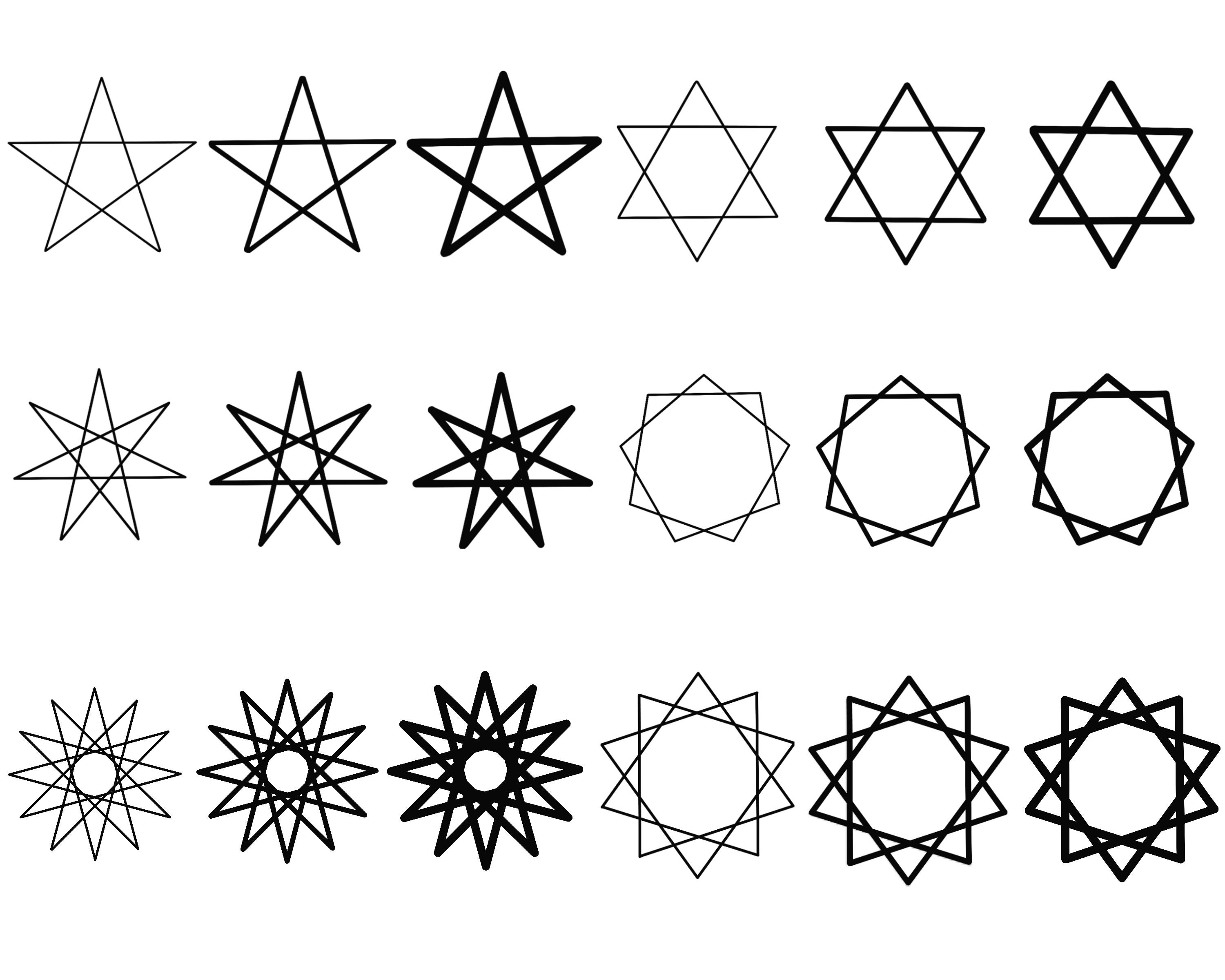 Pentagon Star Clipart Star SVG Bundle Polygon Star Clipart | Etsy