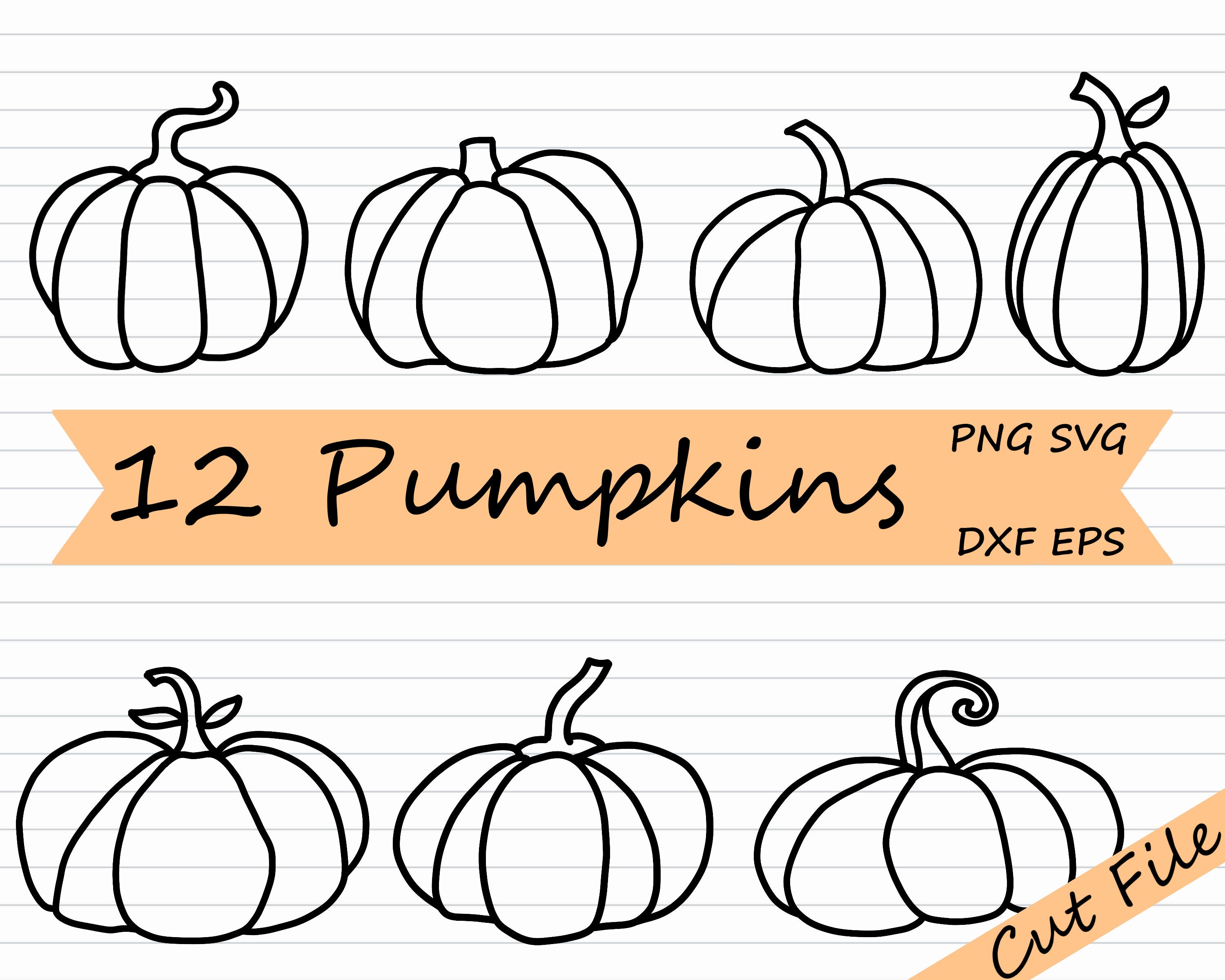 Pumpkin SVG Bundle Halloween Pumpkin Clipart Thanksgiving - Etsy