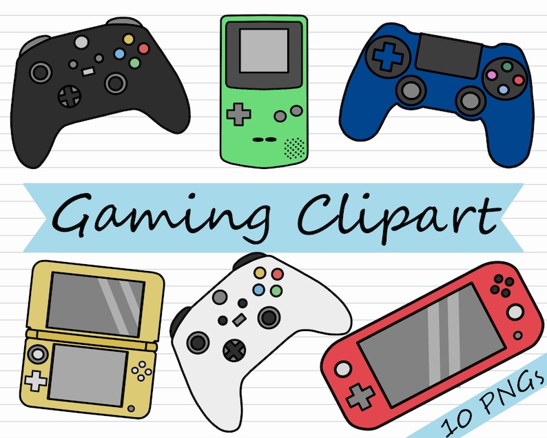 Gaming Clipart Bundle - Gamer Clip Art, Video Game PNG, Commercial Use ...