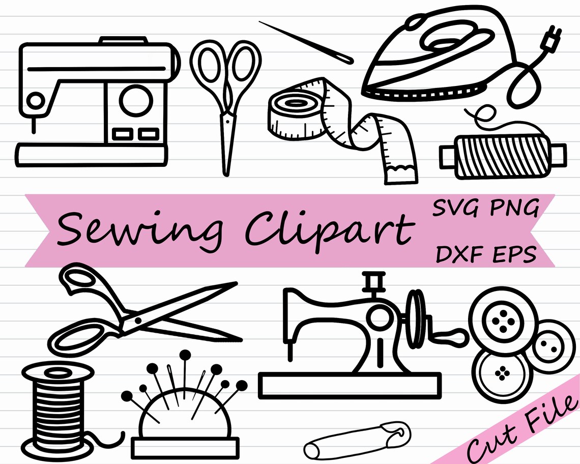 Sewing SVG Bundle - Sewing Machine Clipart, Sewing Silhouette, Cricut ...