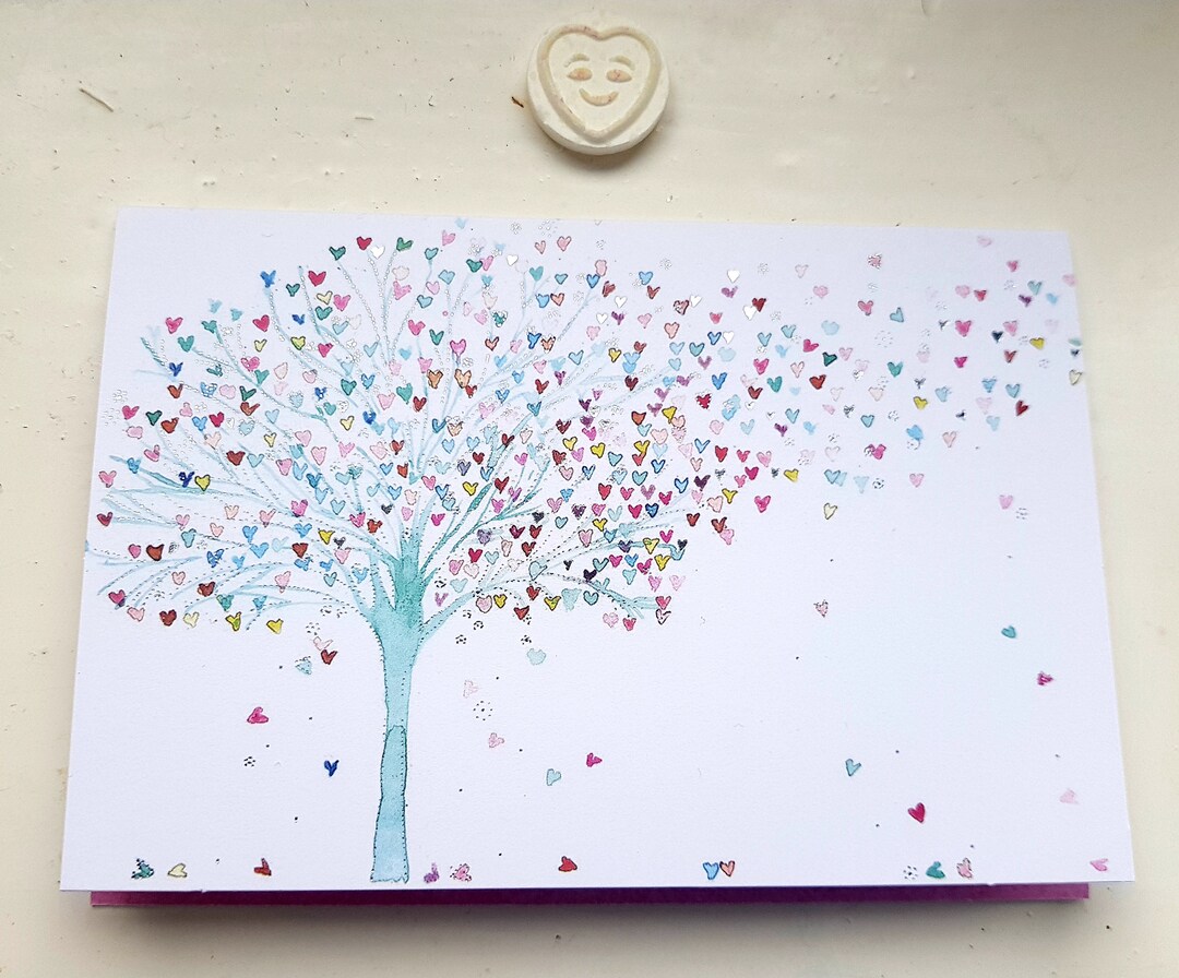 Tree of Hearts Card With Matching Envelope Valentines Day/ - Etsy