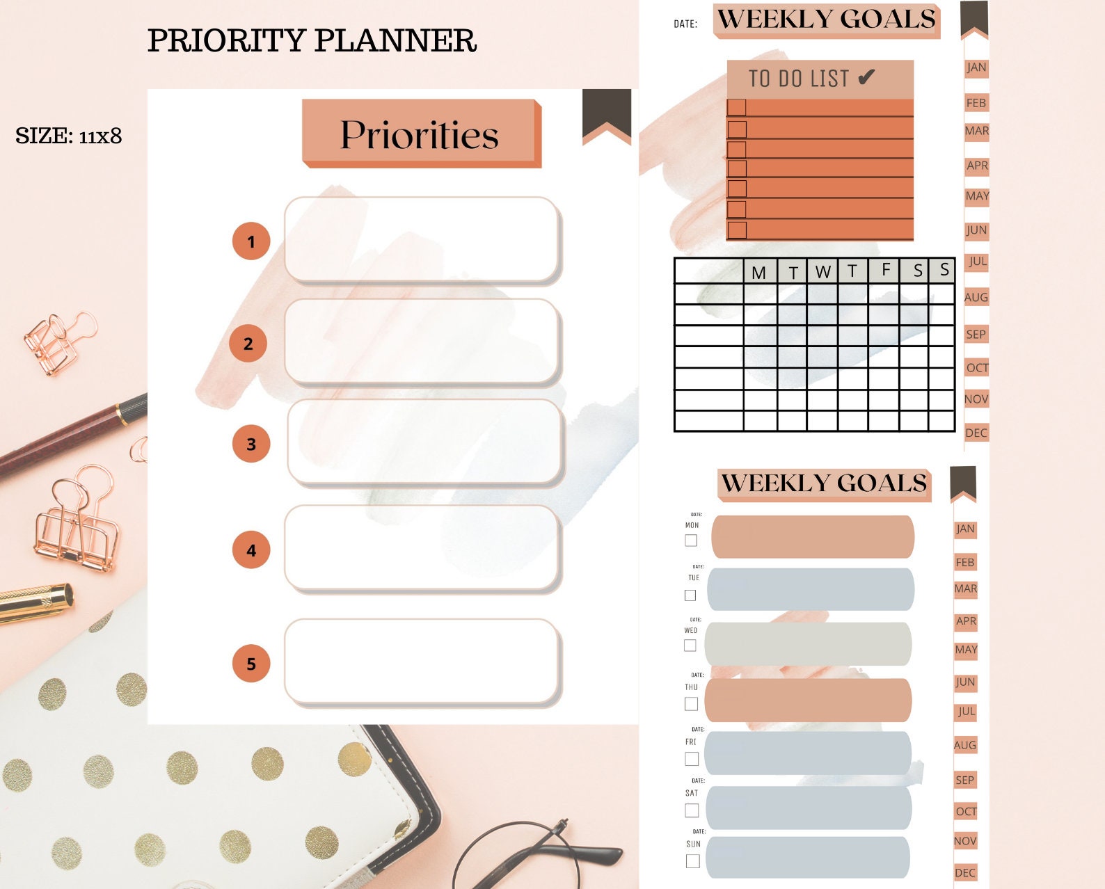 PRIORITY PLANNER Printable Weekly Goal Goal Worksheet - Etsy