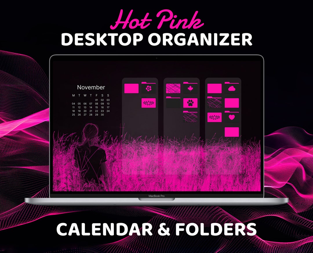 Hot Pink Desktop Organizer, Calendar 2024 2025, Hot Pink Desktop Folder ...
