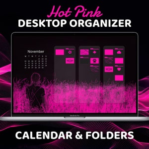 Hot Pink Desktop Organizer, Calendar 2024 2025, Hot Pink Desktop Folder ...