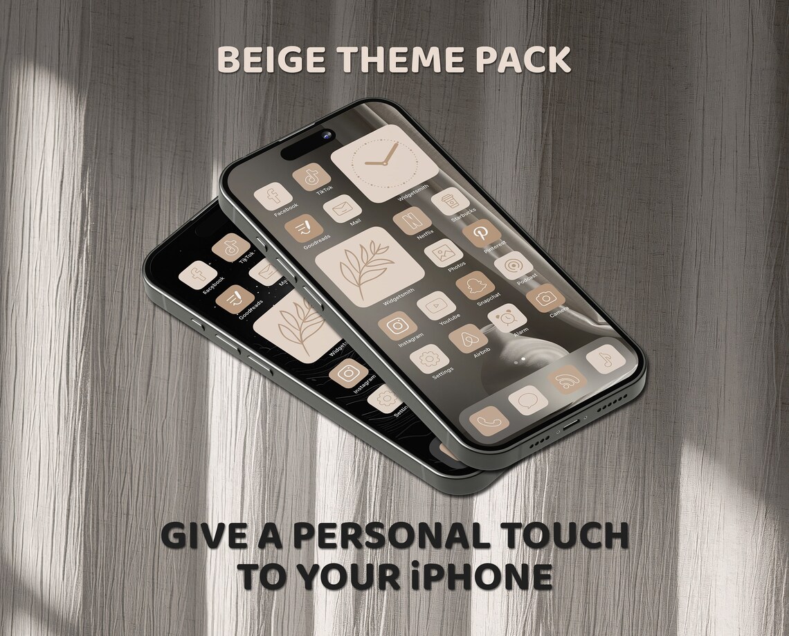 App Icons Beige, iPhone Theme Pack, Neutral Aesthetic, Boho Art Covers ...