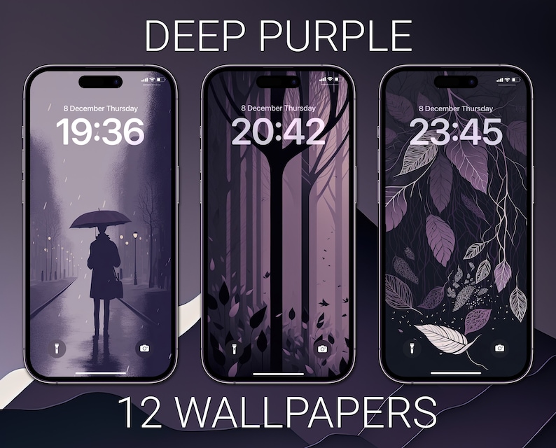 Deep Purple App Icons, iPhone Theme Pack, Aesthetic App Icons, Art ...