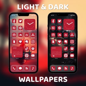 App Icons Red Passion iPhone Theme Pack Art and Widget - Etsy
