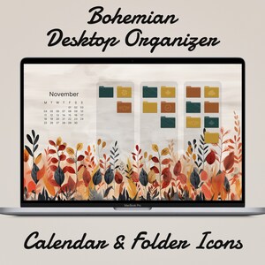 Bohemian Desktop Wallpaper, 2024 2025 Calendar, Desktop Organizer, Boho ...