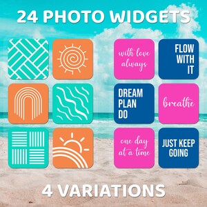 App Icons Summer, iPhone Theme Pack, Beach Aesthetic, Blue and Orange ...