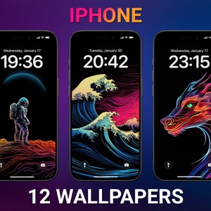 Neon App Icon Pack, iPhone and iPad Theme, Neon Art Covers, Widget ...