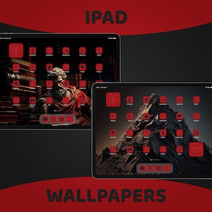 Red App Icon Pack, Red and Black Aesthetic, Art Covers, Widget Quotes ...