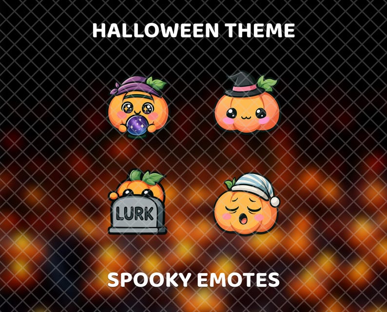50 Halloween Pumpkin Emotes for Twitch, Discord Sticker Set, Spooky ...