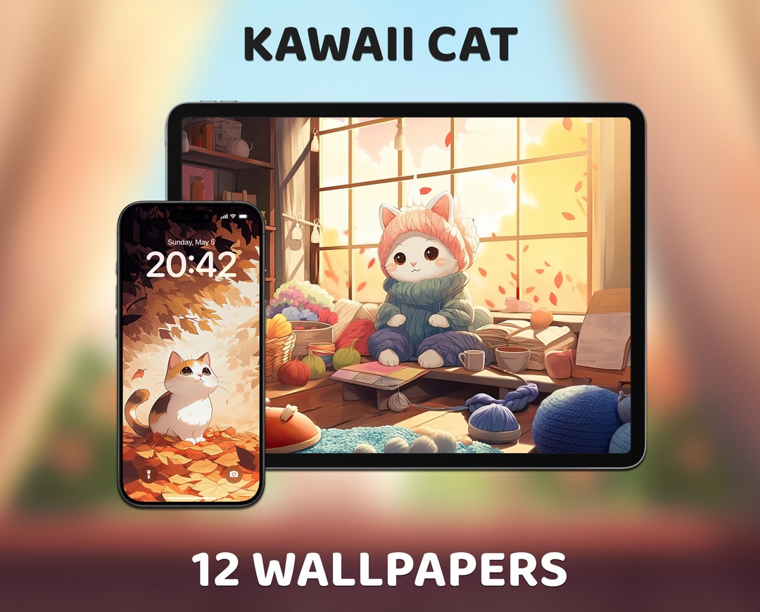 Cat Wallpapers, Cute Kawaii iPhone Lock Screen, Anime Art Aesthetic ...