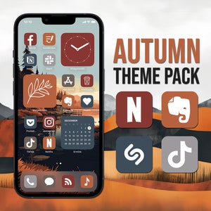 Autumn Aesthetic, Fall App Icons, iPhone Theme Pack, Fall Widget Art ...