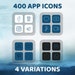 App Icons Blue Ocean Blue iPhone Theme Pack Aesthetic App - Etsy