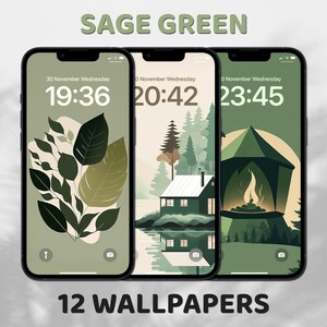 Sage Green Wallpapers iPhone Lock Screen Ios 16 Wallpaper - Etsy