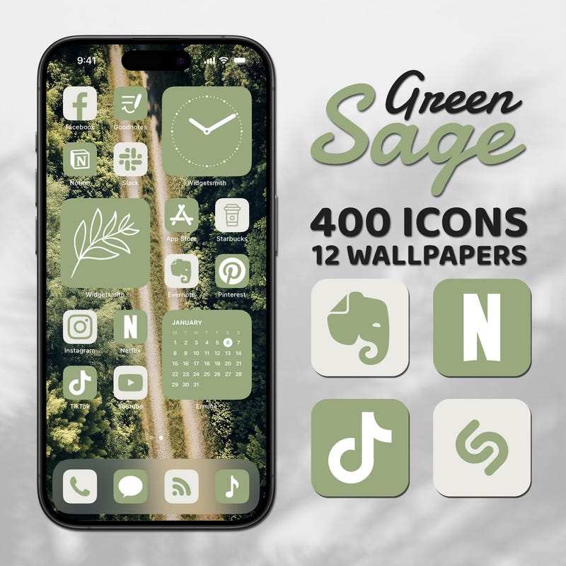 Green App Icons - Etsy