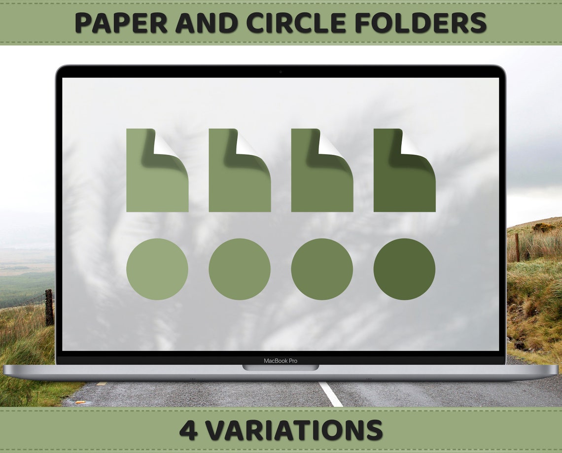 Desktop Icons Sage Green Macbook Folder Icons File Folders - Etsy