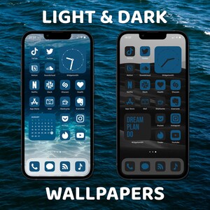 App Icons Blue Ocean Blue Iphone Theme Pack Aesthetic App - Etsy