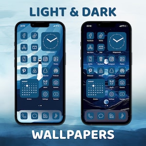 App Icons Blue Ocean Blue iPhone Theme Pack Aesthetic App - Etsy