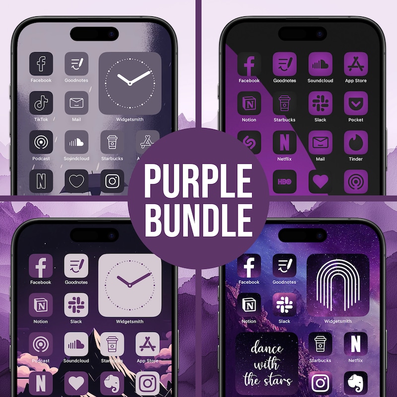Purple Icons - Etsy