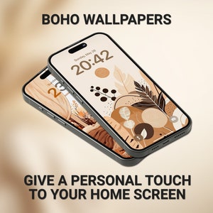 Boho Wallpapers, iPhone Lock Screen, Neutral Aesthetic, Boho Art, Brown ...