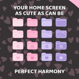 Pink and Purple Desktop Folder Icons, Kawaii Aesthetic Pink Wallpapers ...
