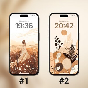Boho Wallpapers, iPhone Lock Screen, Neutral Aesthetic, Boho Art, Brown ...