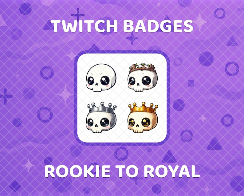 Skull Sub Badges for Twitch Streamers, Gothic Loyalty Tier Icons ...