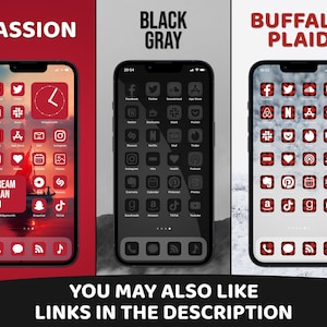 Red and Black App Icons iPhone Theme Pack Aesthetic Red App - Etsy