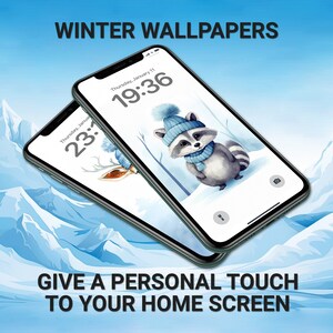 Winter Wallpapers, iPhone Lock Screen, Watercolor Art, Pastel Blue ...