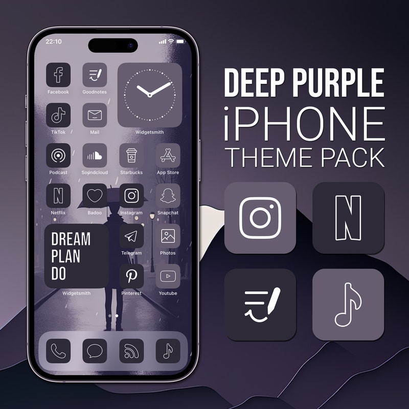 Purple App Icons - Etsy