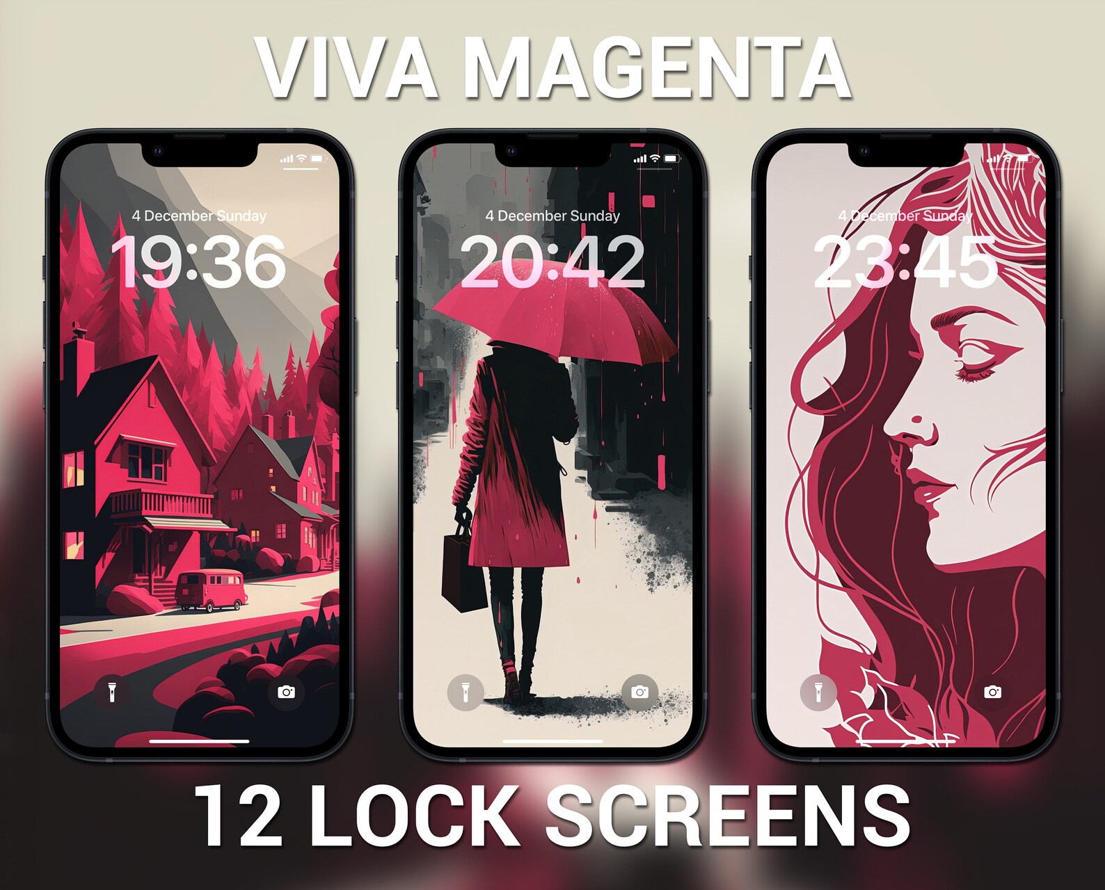 Viva Magenta App Icons Iphone Theme Pack Aesthetic App - Etsy