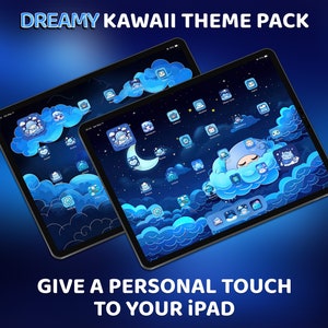 Cute Kawaii Wallpapers, Blue Aesthetic App Icons, Dreamy Kawaii iPad ...